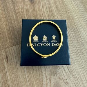 Halcyon Days | Jewelry | Halcyon Days Salamander Bangle Green And Gold ...